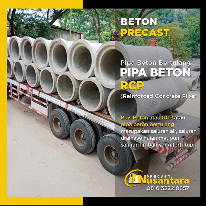 Jual Pipa RCP ukuran diameter 800 RJ X 2450 mm / Pipa Beton / Buis ...