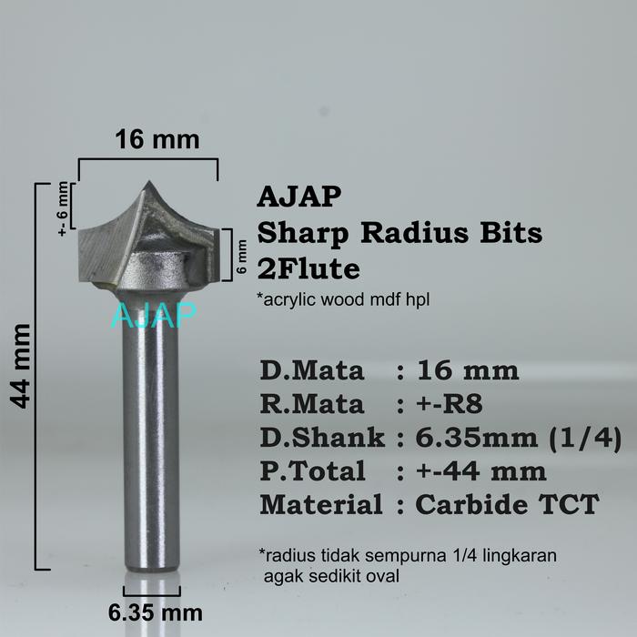 Jual Mata Profil CNC 3DV Groove 1/4 inch mata router kayu ukir sharp ...