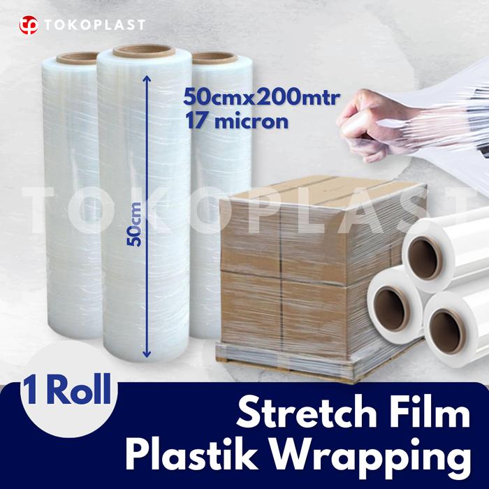 Jual PLASTIK WRAP WRAPPING STRETCH FILM 200M x 50CM x 17 MICRON 200 M ...