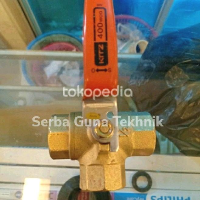 Jual Ball Valve Three 3 Way 1" Kitz Kuningan Stop Kran 400 Wog Drat Bspt - Jakarta Barat - Serba ...