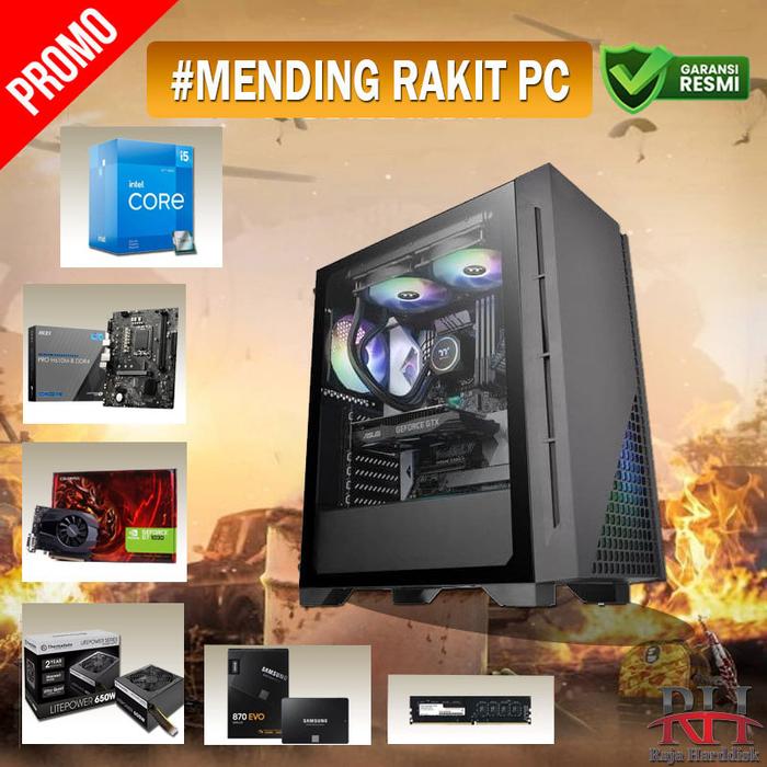 Promo CPU PC RAKITAN GAMING Core i5 12400F /H610/SSD 500GB/RAM 8GB/PSU ...
