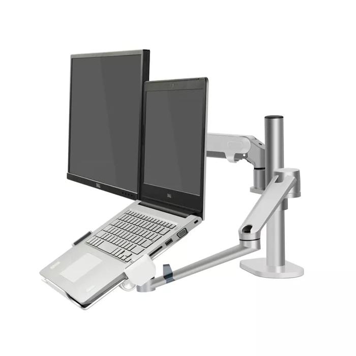 Jual bracket monitor dual arm monitor dan laptop adjustable & rotate ...