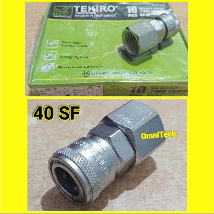 Jual Air Quick Coupler Kompresor Angin Two Touch 40 SF 40SF Tekiro SF ...