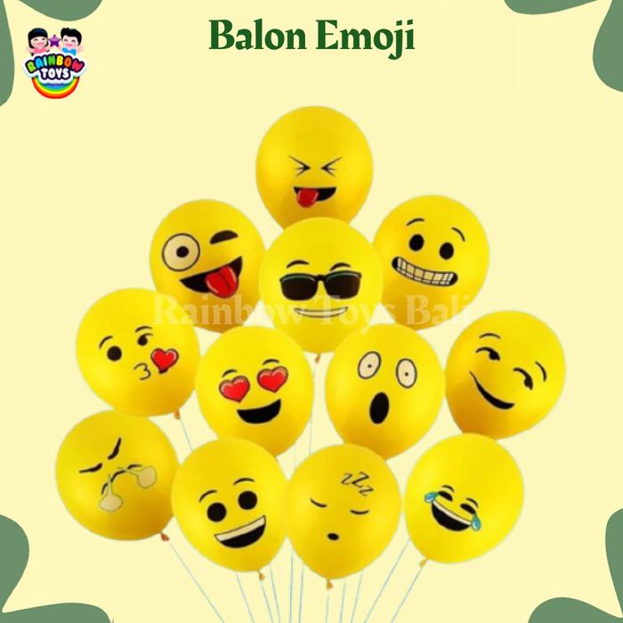 Jual Balon Latex Ulang Tahun Emoji Emoticon Smile - Kota Denpasar ...