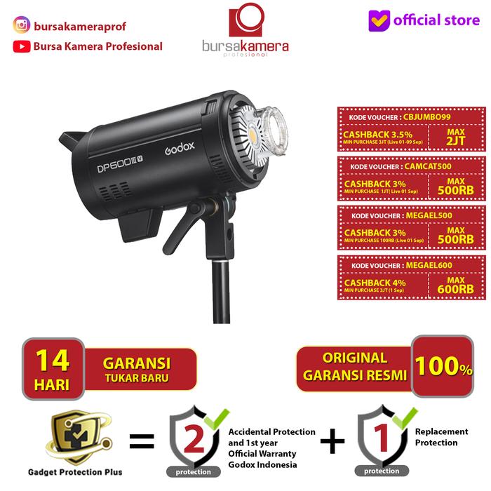Promo Godox DP600III-V Studio Flash with LED Modeling Lamp DP 600III V ...