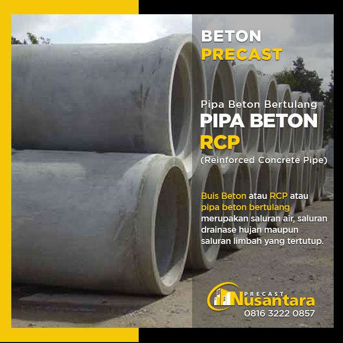 Jual Pipa RCP ukuran diameter 1200 RJ X 2450 MM /Pipa Beton /Buis Beton ...