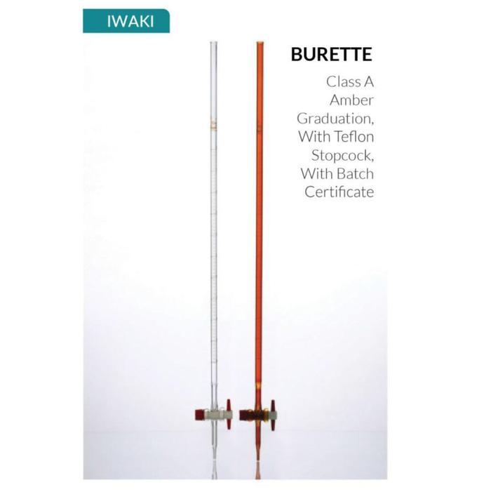 Jual BURET 10mL Teflon stopcoak /Coating AMBER/Class A IWAKI - Kab ...