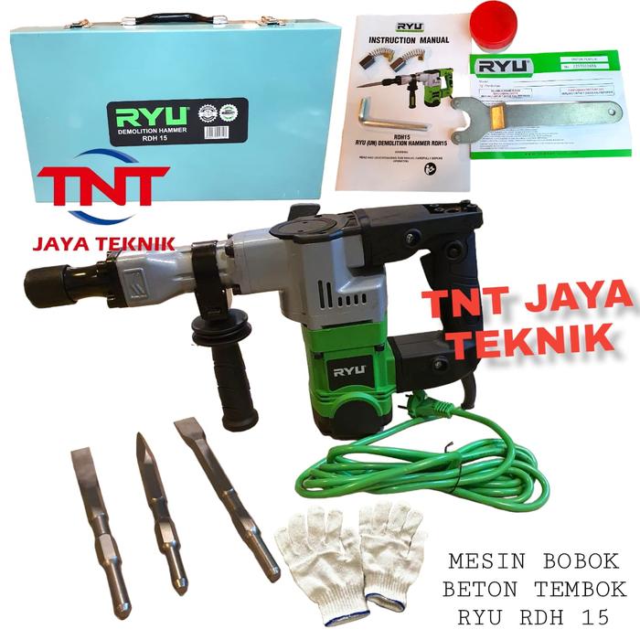 Jual MESIN BOR BOBOK TEMBOK BETON RYU RDH 15 / DEMOLITION HAMMER RYU ...