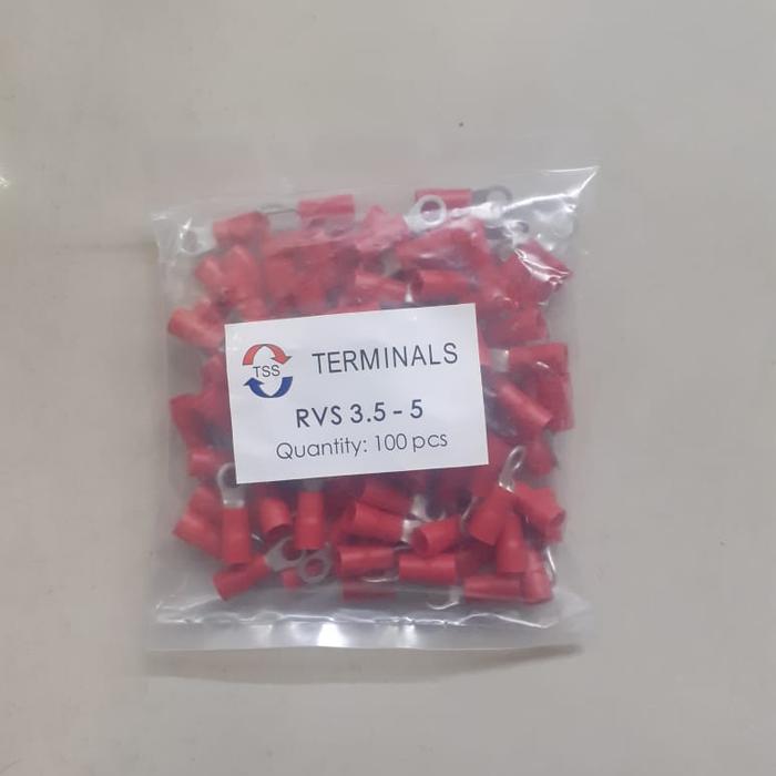 Jual Kabel Skun Ring 4mm M5 Isolasi / Kabel Skun Ring Isolasi RVS 3.5 ...