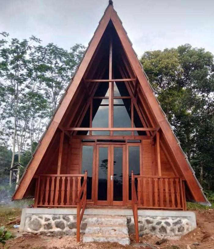 Jual rumah kayu segitiga / rumah bungalow segitiga / rumah lumbung / gazebo - Kab. Jepara ...