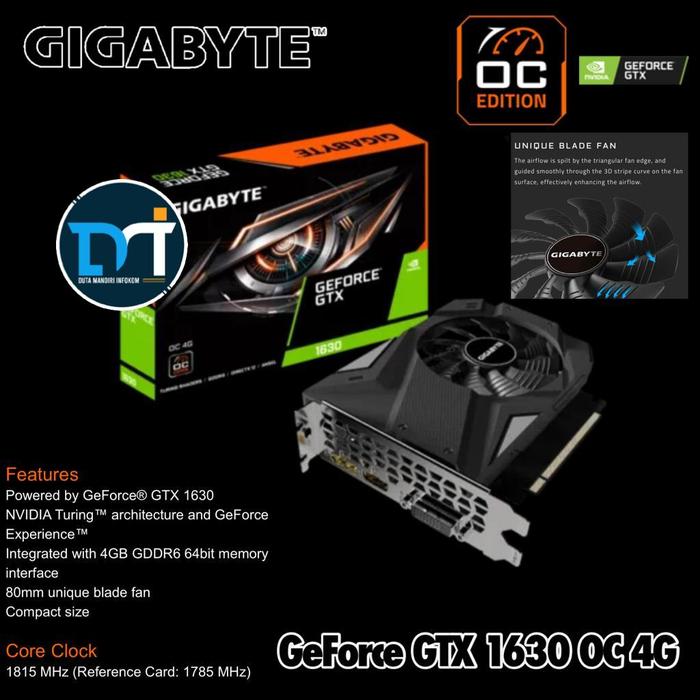 Jual Gigabyte GeForce GTX 1630 OC 4G - 4GB GDDR6 64Bit I Single Fan ...