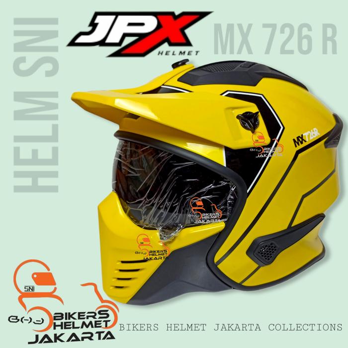 Jual JPX HELM MX726 R MX 02 YELLOW LEMON GLOSS CROSS OVER FULL FACE ...