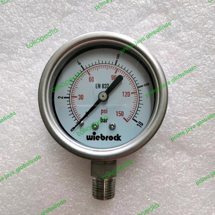 Jual Pressure Gauge 2,5 inch 10 bar SS / 10 bar / Stainless steel 10 bar - Jakarta Barat - prima ...