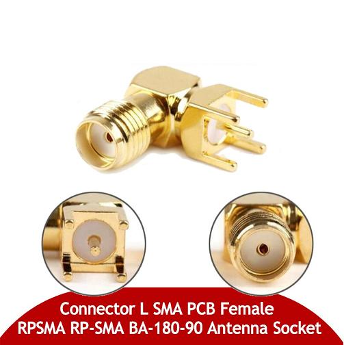 Jual Socket Connector Female 90 Derajat SMA PCB DIY 5P L RPSMA RP-SMA ...