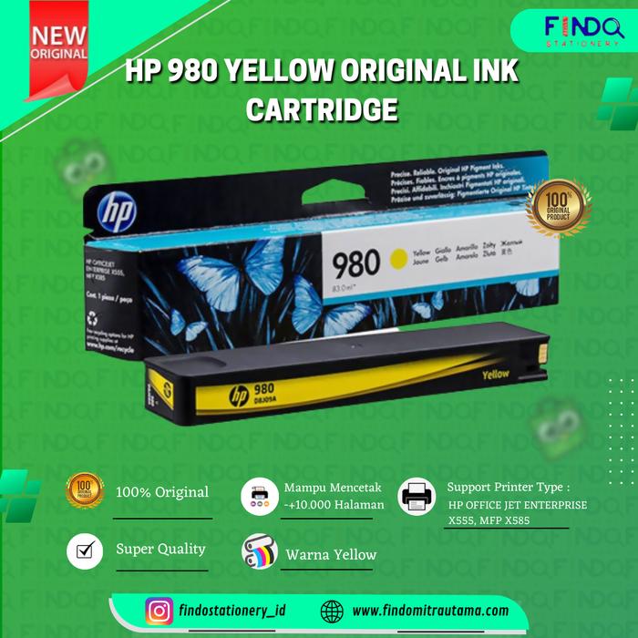 Jual CARTRIDGE HP 980 YELLOW - ORIGINAL - Kota Depok - FINDOSTATIONERY ...