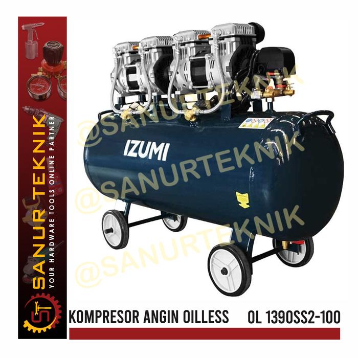 Jual IZUMI OL 1390SS2-100 Kompressor Kompresor Angin Oilless 3.2 HP 100L - Kota Surabaya - Sanur ...