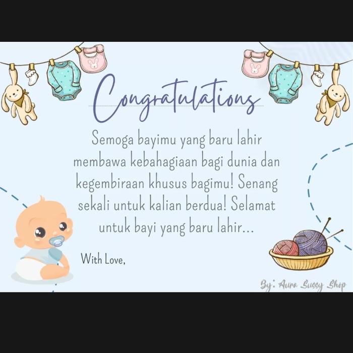 Jual Kartu Ucapan CONGRATULATION BABY BORN + AMPLOP (Lahiran Bayi ...