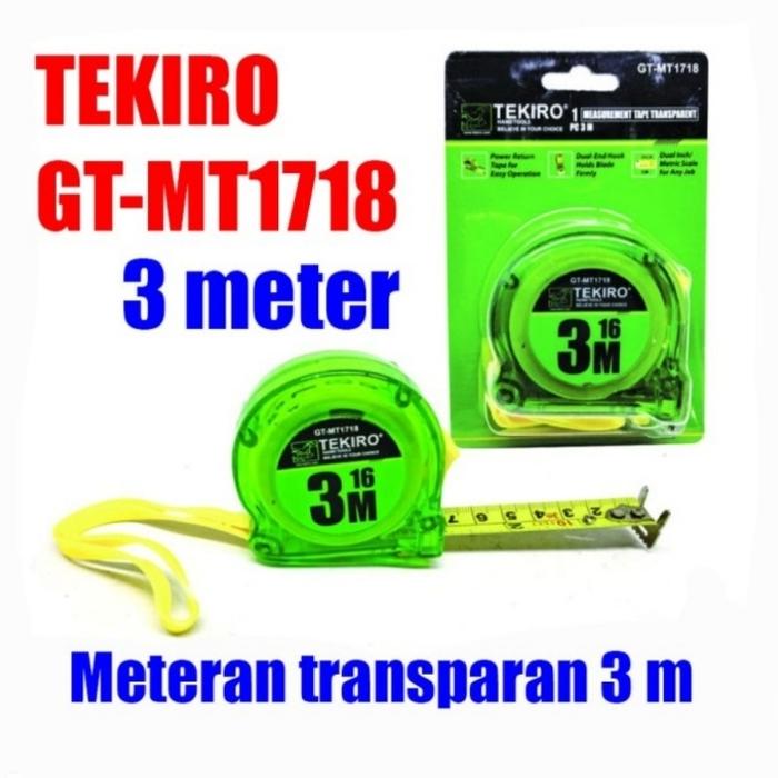 Jual METERAN TEKIRO 3 METER TRANSPARAN / GT MT-1718 ROLL METER ...