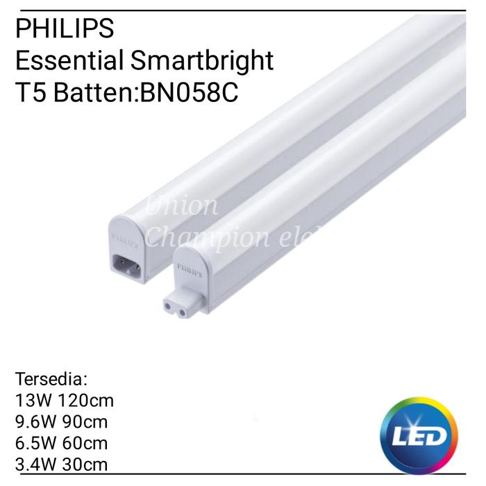 Jual Lampu TL 13W Philips T5 Essential SmartBright LED BN058C 13Watt 1200mm - NW4000K, 13W ...