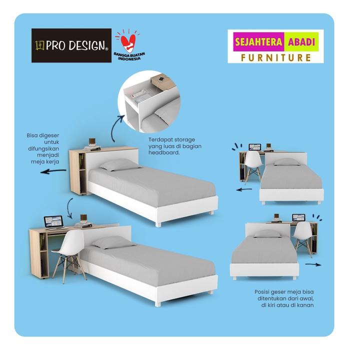 Jual prodesign divan tempat tidur dg meja sliding egha BD100 ranjang ...