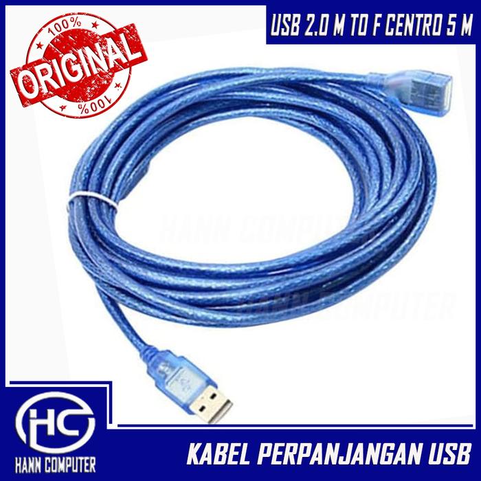 Jual KABEL USB 2.0 MALE TO FEMALE CENTRO 5 METER / KABEL PERPANJANGAN ...