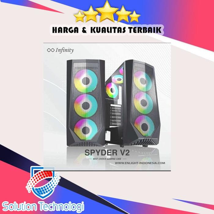 Jual CASING PC GAMING RGB INFINITY SPYDER V2 INCLUDE 3 FAN - MATX ATX ...