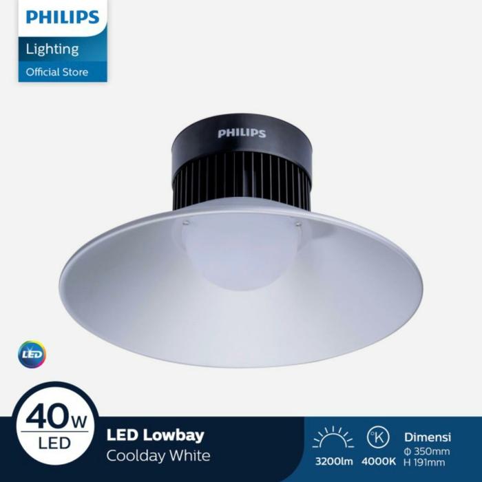 Jual philips led lowbay by088p 40w 40 watt lampu industri low bay 40 ...