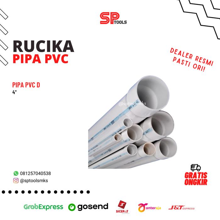 Jual PIPA PVC RUCIKA UKURAN D 4" / 4 INCH 1 BATANG 4 METER - Kota ...