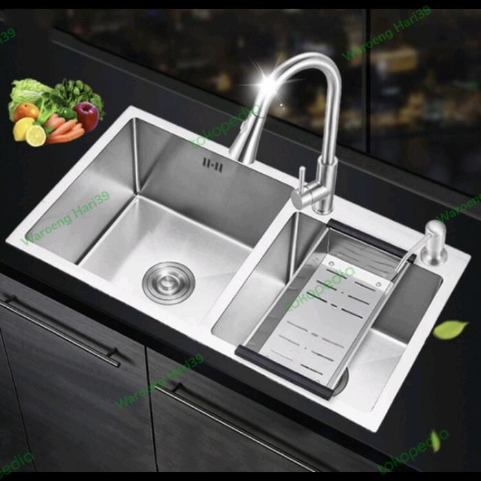 Jual KITCHEN SINK STAINLESS INOBE 8245/BAK CUCI PIRING 2 LOBANG ...