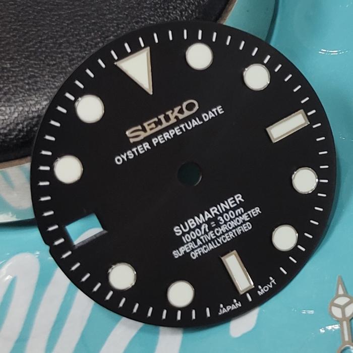 Jual Plat Dial Seiko Mod Oyster Prepetual Submarine Lefty C3 Green Lume ...