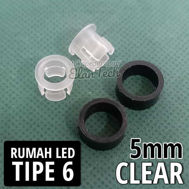 Jual Rumah LED 5mm Tipe 6 CLEAR Bezel Holder Sarang Dudukan LED ...