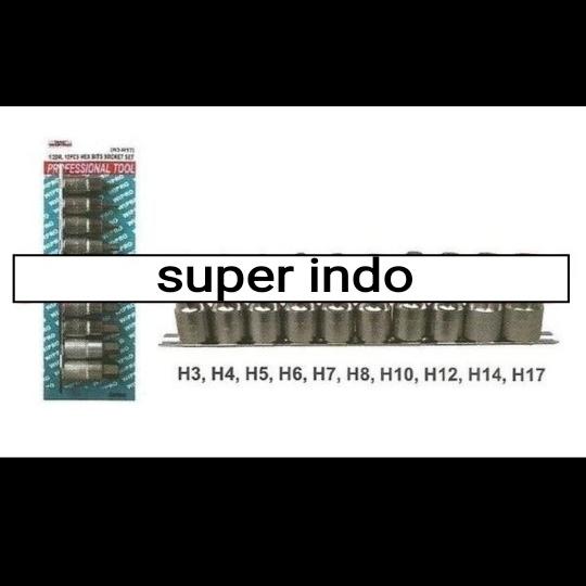 Jual WIPRO HEX BIT SOCKET SET 10 PCS 1/2" DR, UK H3 - H17 - Jakarta ...