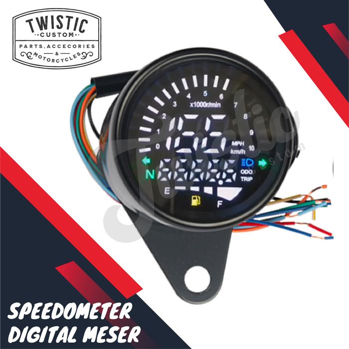 Jual Speedometer Digital Meser Motor Custom Universal Caferacer Tracker ...