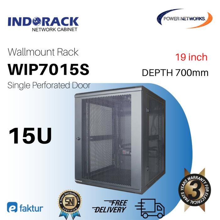 Jual INDORACK WALLMOUNT RACK WIP7015S SINGLE PERFORATED 15U DEPTH 700mm ...