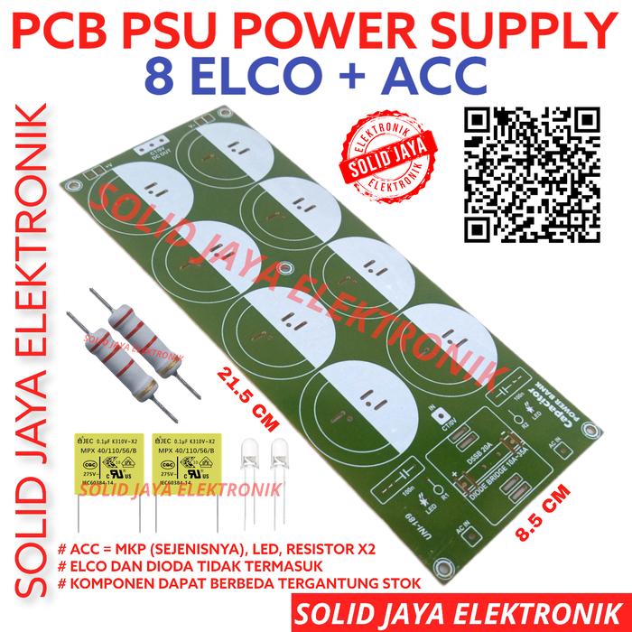 Jual PCB PSU 8 ELCO CAPASITOR KAPASITOR ELKO POWER SUPLY SUPPLY ...