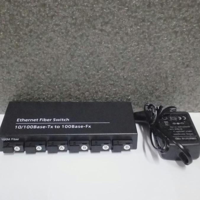 Jual Media Converter 6 Port FO Switch Fiber Optic SC 2 Lan 6FO 2Lan 100 ...
