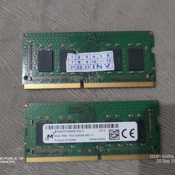 Jual Sodium RAM DDR4 8gb PC3200 Micron ex ROG#DELL#Laptop - Kota ...