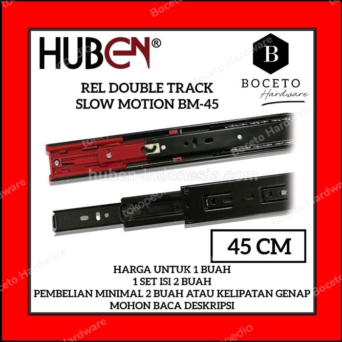 Jual Rel Laci HUBEN Slowmotion 45 CM / Slow Motion Full Extension BM-45 ...