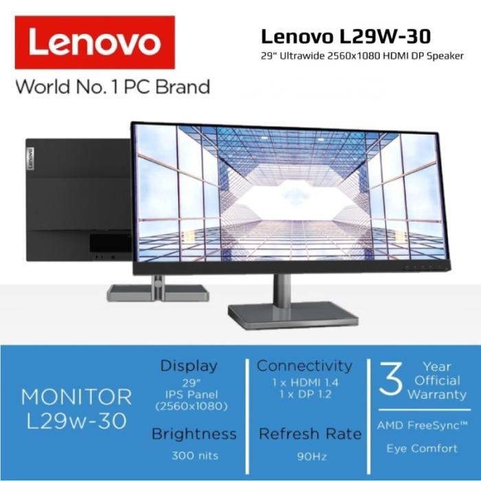 Promo MONITOR LENOVO L29W-30 29 Inch UltraWide 4ms 90Hz - Jakarta Pusat ...