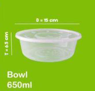 Jual Thinwall 650ml /Mangkok Bulat Plastik 650ml /Bowl Bulat Plastik ...