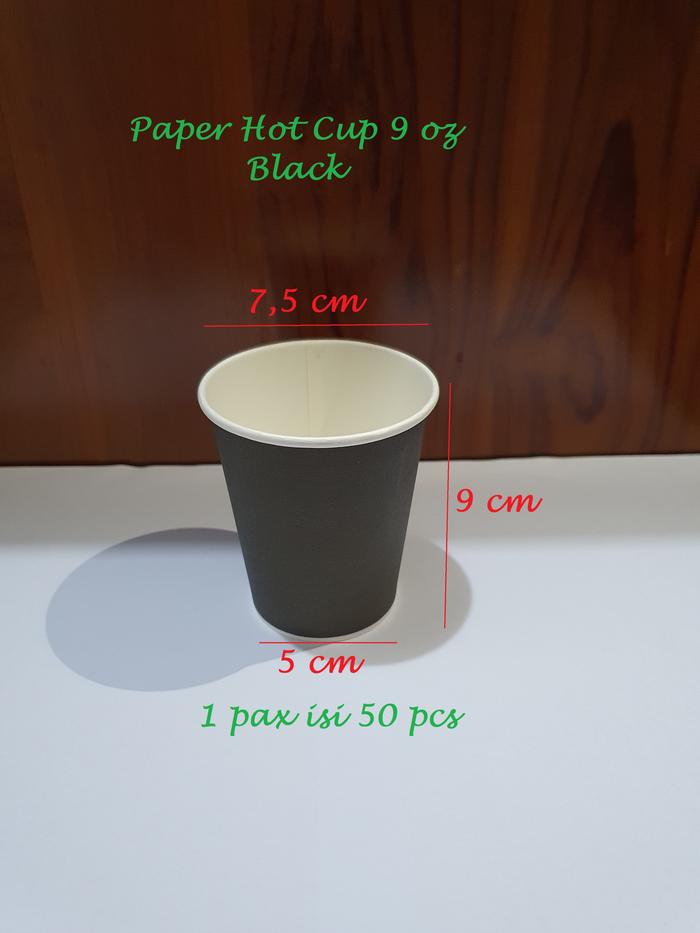 Jual Paper Hot Cup Gelas Kertas 9 oz 210 ml Black - Jakarta Utara - Space Cup | Tokopedia
