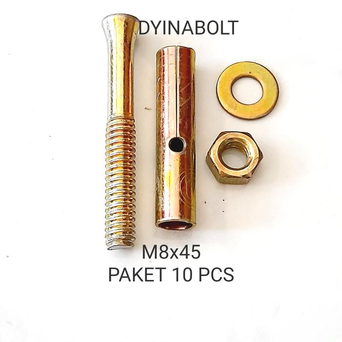 Jual Dynabolt M8x45 Baut Beton atau fisher Baut besi dinding (10 pcs ...