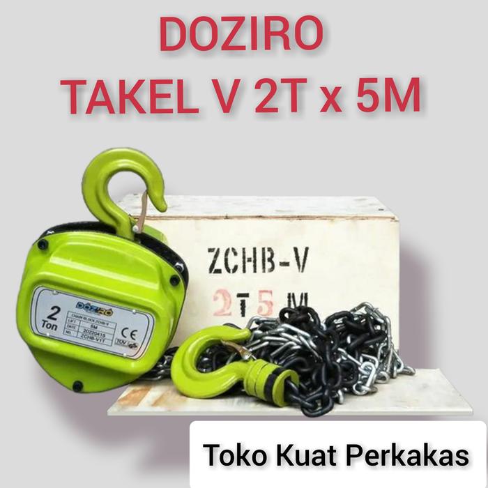 Jual Chain Hoist DOZIRO Takel Rantai model V Chain Block 2 Ton x 5 ...