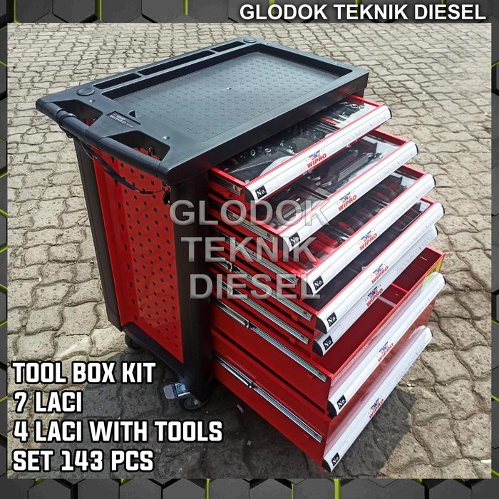Jual WIPRO Tool Box Kit Set Trolley Kabinet 7 Susun Laci 143 Pcs TKS 07 ORI - Kota Tangerang ...