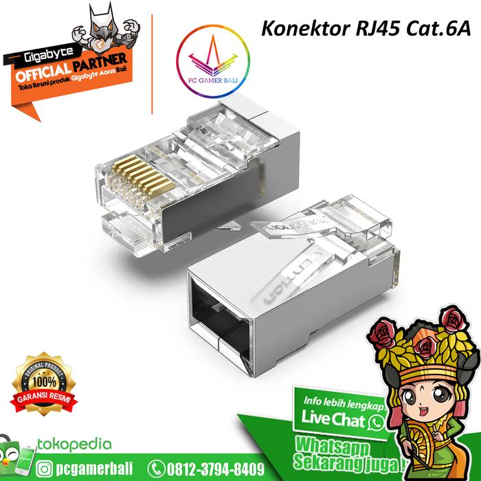 Jual Konektor RJ45 Cat6 / Connector LAN RJ45 Cat6A Vention - Kota ...