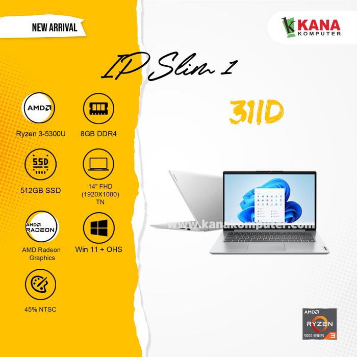 Jual Lenovo IP Slim 1 31ID AMD Ryzen 3-5300U/8GB/512SSD/14"/WIN 11 ...