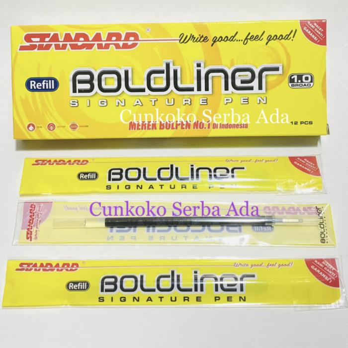 Jual REFILL PULPEN STANDARD BOLDLINER PRO 1.0 ( HITAM ) / 1 BOX ISI 12 ...