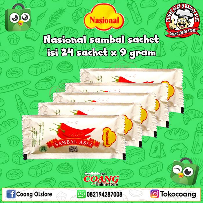 Jual NASIONAL SAMBAL SACHET / STIK ISI 24 x 9 GRAM - SAOS FRIED CHICKEN ...