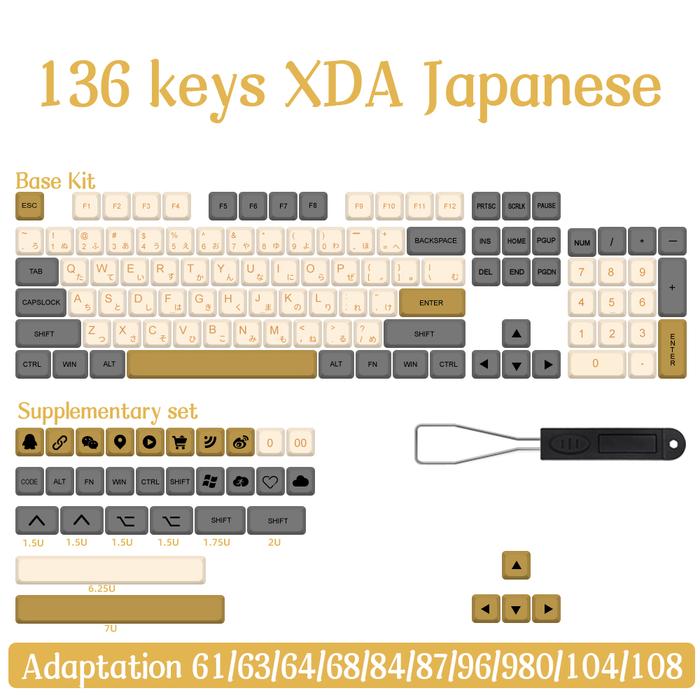 Jual Keycaps PBT Shimmer XDA Profile Dye-Sub - Japanese, tray dan box ...