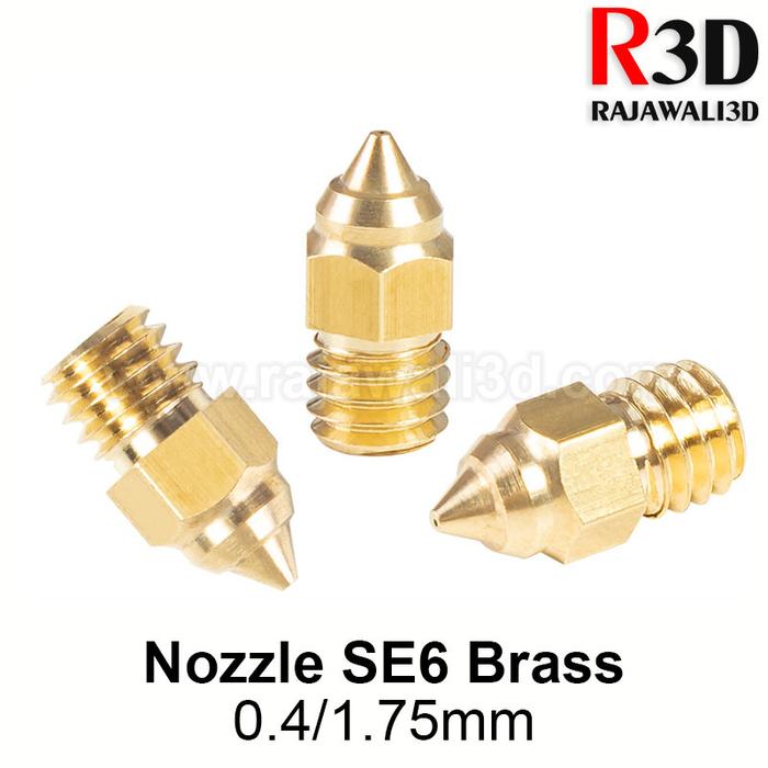 Jual 3D Printer Nozzle SE 6 SE-6 SE6 Brass lubang 0.4 filament 1.75mm ...